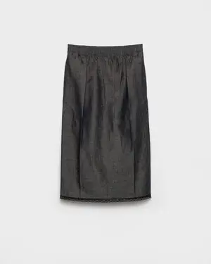 Prada Chambray Skirt Navy