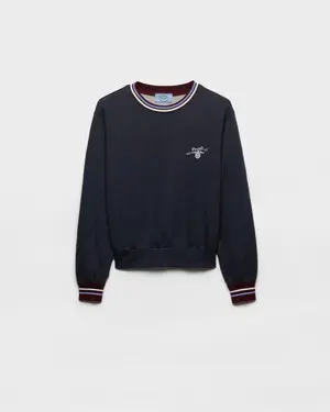 Prada Cotton Fleece Crew-neck Sweatshirt - Navy Melange