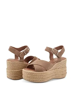 MARC FISHER LTD. Pasion Espadrille Platform Sandals - Medium Natural