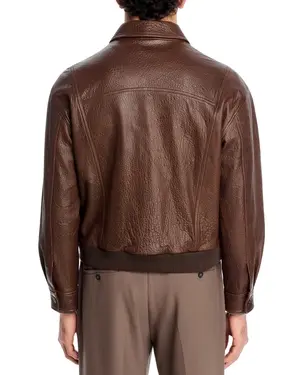 FRAME Leather Bomber Jacket