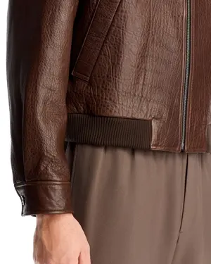 FRAME Leather Bomber Jacket