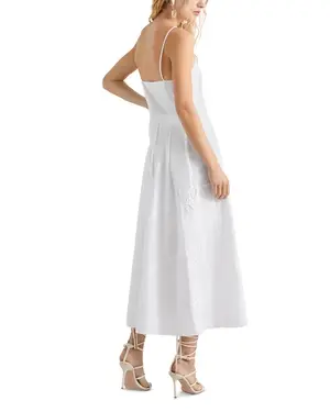 Marella Embroidered Cotton Poplin Midi Dress