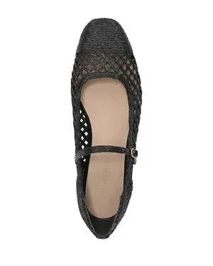 Veronica Beard Ellie Raffia Flats - Black