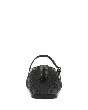 Veronica Beard Ellie Raffia Flats - Black