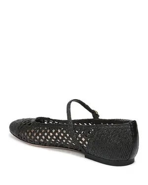 Veronica Beard Ellie Raffia Flats - Black