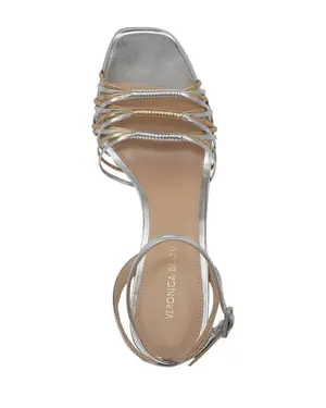 Veronica Beard Strappy Platform High Heel Sandals - Silver/pale