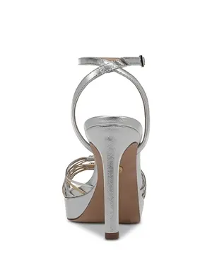 Veronica Beard Strappy Platform High Heel Sandals - Silver/pale