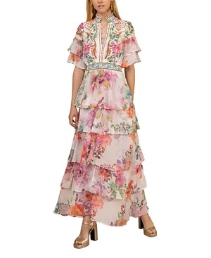 Hale Bob Itzayana Chiffon Maxi Dress