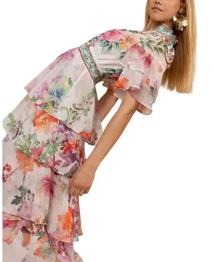 Hale Bob Itzayana Chiffon Maxi Dress