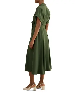 HOBBS LONDON Button-up Collared Midi Dress With Belt