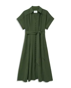 HOBBS LONDON Button-up Collared Midi Dress With Belt