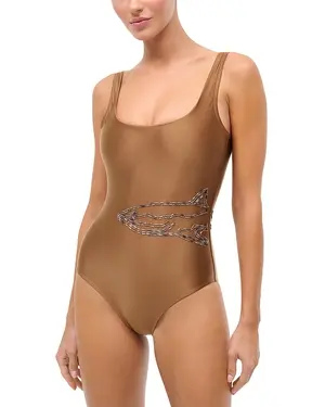 Staud Lea One Piece Swimsuit Exclusive - Bronze