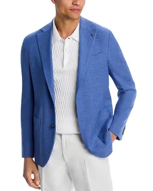 JACK VICTOR Hampton Regular Fit Textured Jersey Soft Jacket - Blue