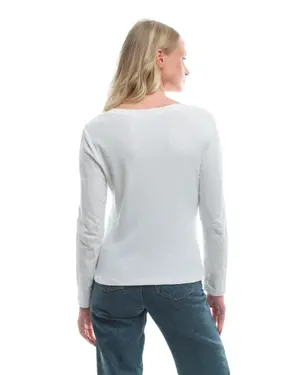 Wilt Slim Deep V Rib Back Tee - White