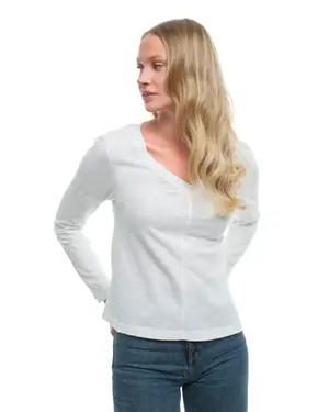 Wilt Slim Deep V Rib Back Tee - White