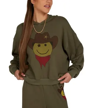 Lauren Moshi Yvette Cowboy Happyface Sweater - Military