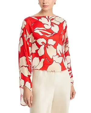 Ramy Brook Amanda Top - Crimson Floral