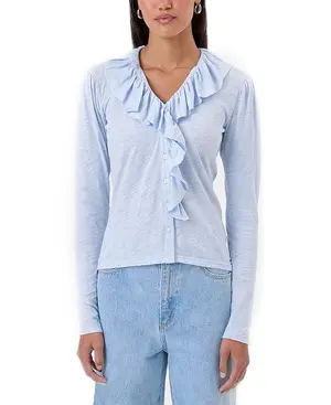 GOLDIE LEWINTER Goldielewinter Ariana Ruffle Shirt - Bluebell