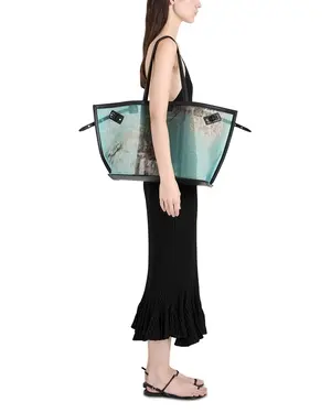Proenza Schouler Days Carryall Large Printed Tote Bag - Verdigris