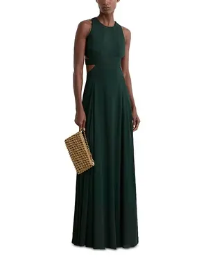 REISS Paloma Cutout Maxi Dress - Green
