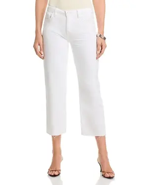 L'Agence Wanda High Rise Crop Wide Leg Jeans - Blanc