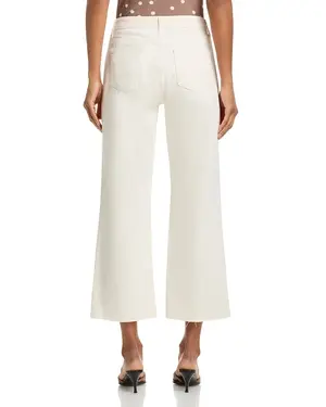 L'Agence Wanda High-rise Crop Wide-leg Jeans - Light Ecru