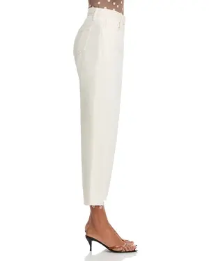 L'Agence Wanda High-rise Crop Wide-leg Jeans - Light Ecru