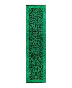 Bloomingdale'S Fine Vibrance M1549 Runner Area Rug 2'6x10'4 - Green