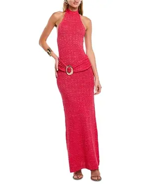 CAPITTANA Ceci Faux Belt Dress - Red