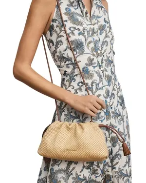 Veronica Beard Small Raffia Crossbody Bag