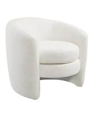 MODWAY Affinity Upholstered Boucle Fabric Curved Back Armchair - Cloud