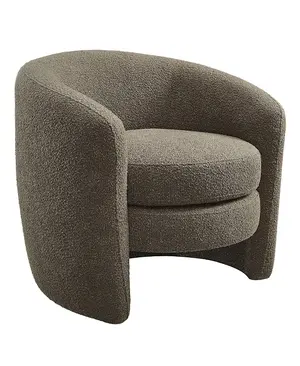 MODWAY Affinity Upholstered Boucle Fabric Curved Back Armchair - Pebble