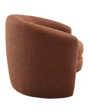 MODWAY Affinity Upholstered Boucle Fabric Curved Back Armchair - Rust