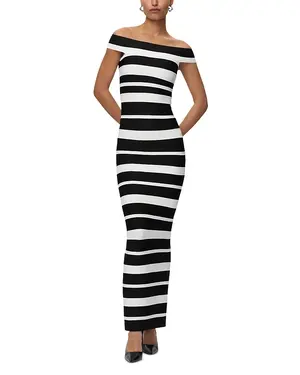 Herve Leger The Kiva Gown - Black Alabaster
