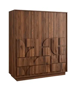 MODWAY Bulwark 3-door Wardrobe Closet - Walnut