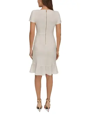 Donna Karan New York Sheath Dress With Ruffle Detail