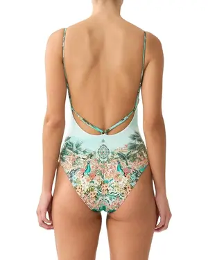 Camilla Printed Straight Neck One Piece Swimsuit