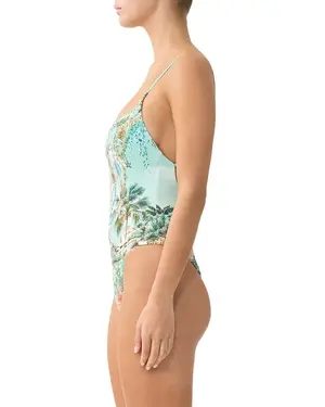 Camilla Printed Straight Neck One Piece Swimsuit