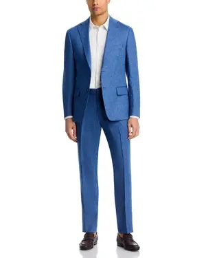 Vince Delave Linen Slim Fit Suit Pants - Blue