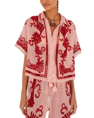 Farm Rio Arabesc Top Swim Cover-up - Light Pink