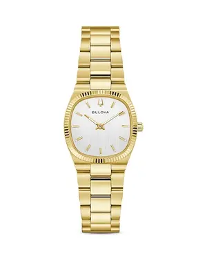 Bulova Super Seville Watch, 25mm - Gold/white