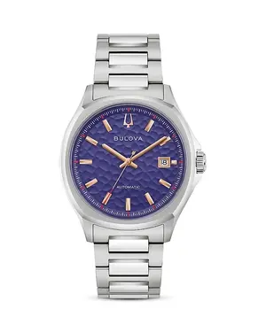 Bulova Tony Bennett Nyc Watch, 39mm - Silver/purple
