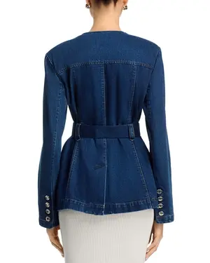 TOCCIN Dawn Collarless Belted Jacket