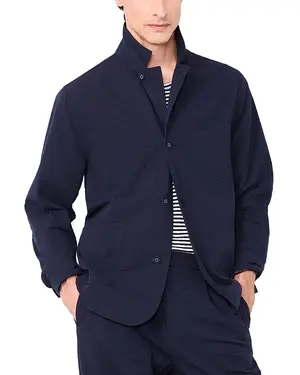 Officine Générale Sycamore Cotton Seersucker Jacket - Dark Navy