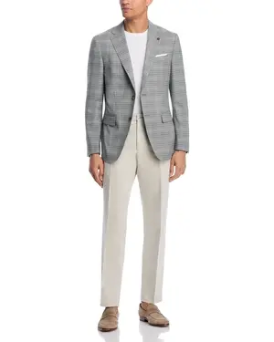 BOSS Hutson Slim Fit Plaid Sport Coat - Silver