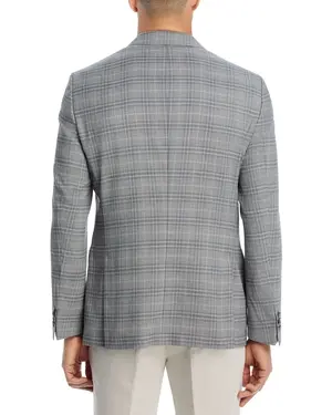 BOSS Hutson Slim Fit Plaid Sport Coat - Silver