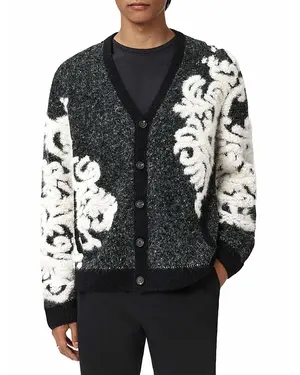 John Varvatos La Morra Cardigan Sweater - Black/white