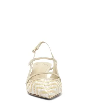 ALEXANDRE BIRMAN Raffia Slingback Pumps
