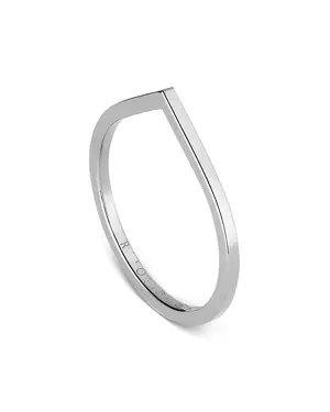 REPOSSI 18k Gold Antifer V Shaped Band - White Gold
