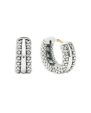 Lagos Sterling Signature Caviar Huggie Hoop Earrings